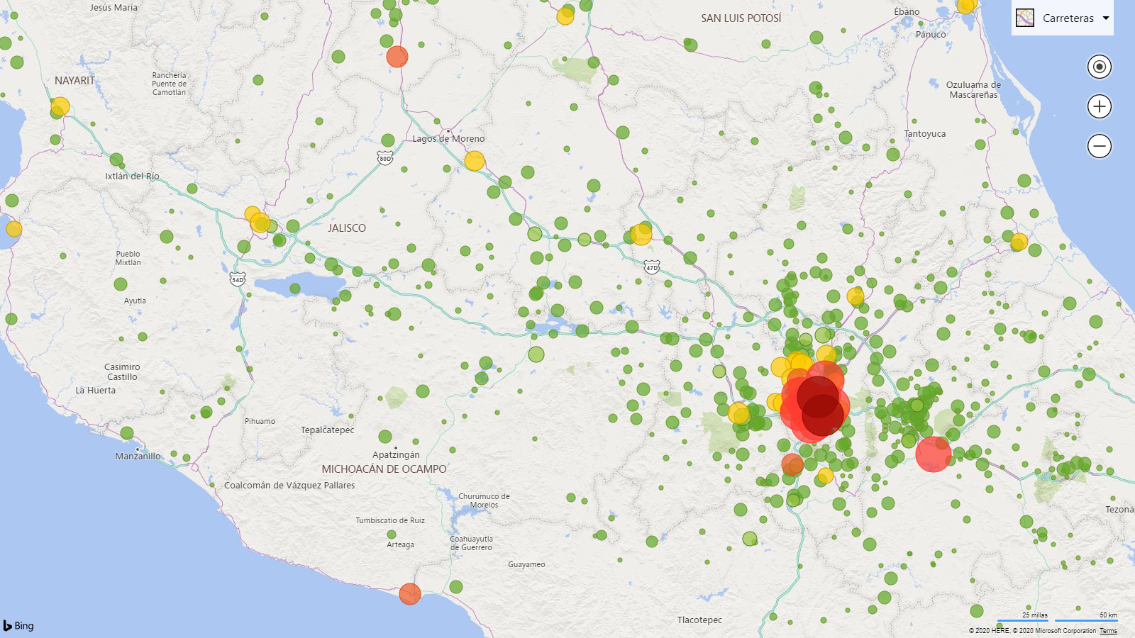 Mapa interactivo COVID-19 en Zacapu, Michoacán - GNcys